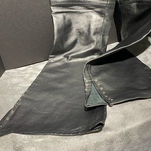 Cache | Pants & Jumpsuits | Cache Metallic Gray Leather Pants | Poshmark